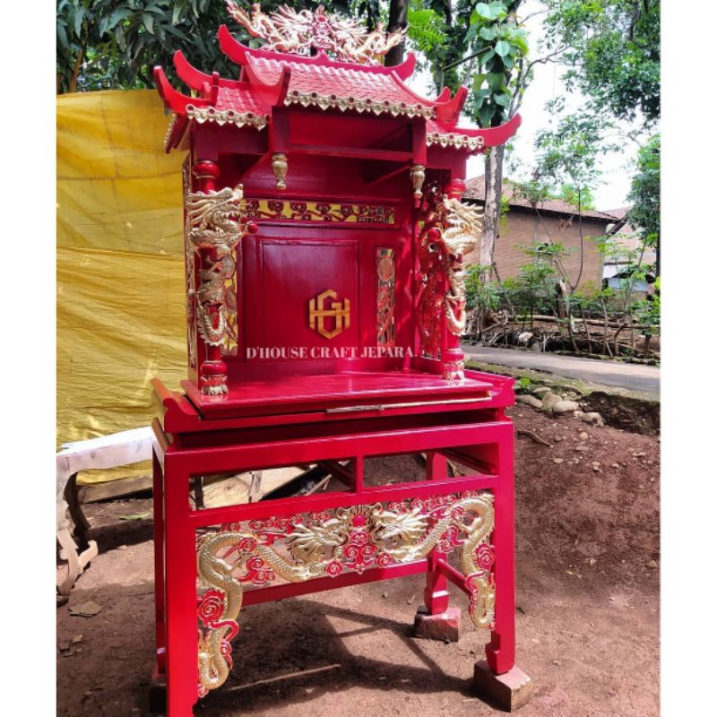 Jual Meja Altar Sembahyang Ukir Model Naga Kayu Jati ( Panjang 110cm ...