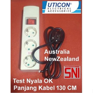 Jual Colokan Listrik Plug Australia New Zealand Uticon 3 Lubang Saklar ...