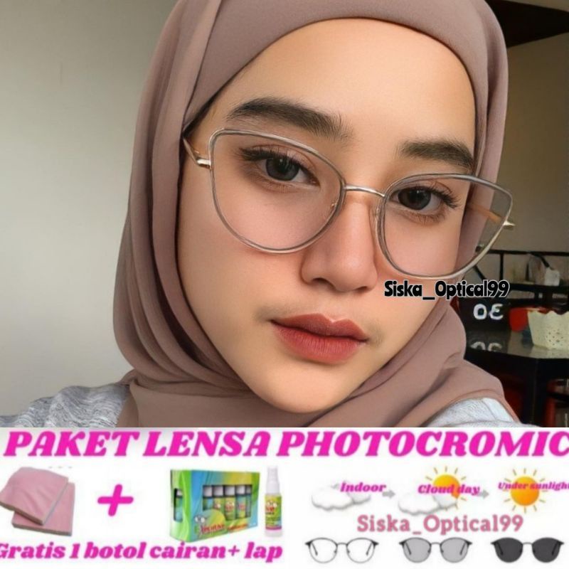 Jual Frame Kacamata Cat Eye Wanita | Kacamata Photocromic | Kacamata ...