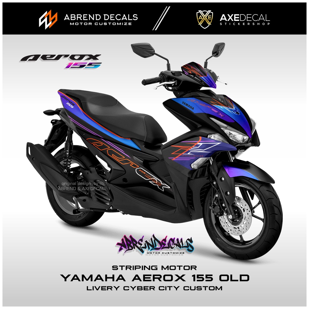 Jual Striping Aerox 155 Old Livery Cyber City / Stiker Motor Yamaha ...