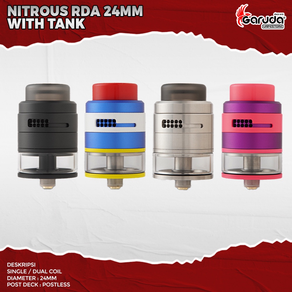 Jual Rda Nitrous 24mm With Tank (RDTA) By Damn Vape 100% Authentic ...