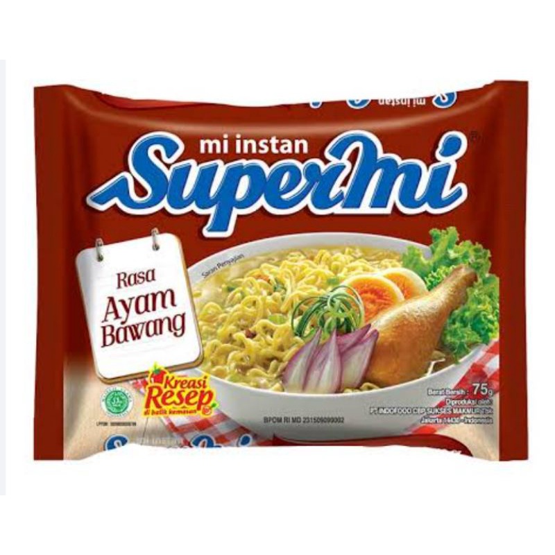 Jual Supermi Mi Instan Rasa Ayam Bawang 75 gr | Shopee Indonesia