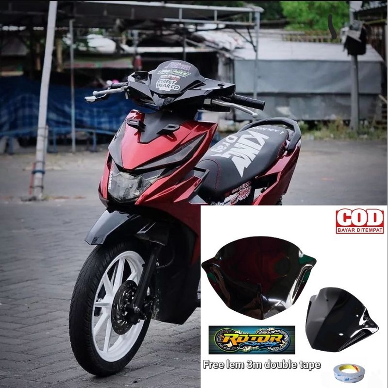 Jual Visor all new beat bahan full akrilik model beat karbu free lem 3m ...