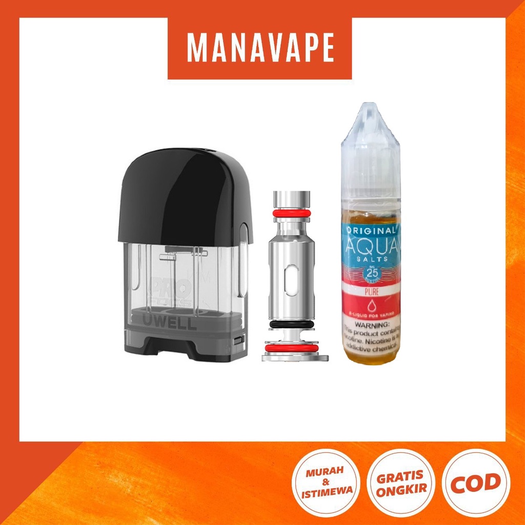 Jual CARTRIDGE + COIL CALIBURN G AUTHENTIC by UWELL + LIQUID SALT NIC ...