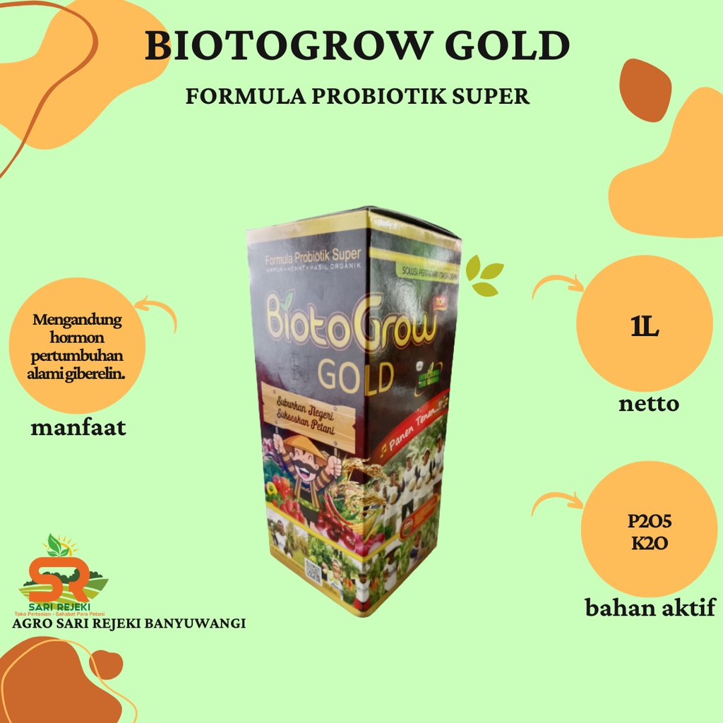 Jual BIOTOGROW GOLD 1L PUPUK DAUN ORGANIK FORMULA PROBIOTIK SUPER ...