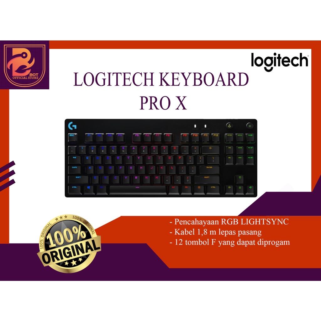 Jual Logitech G Pro X Gaming Keyboard Original Garansi Resmi | Shopee ...
