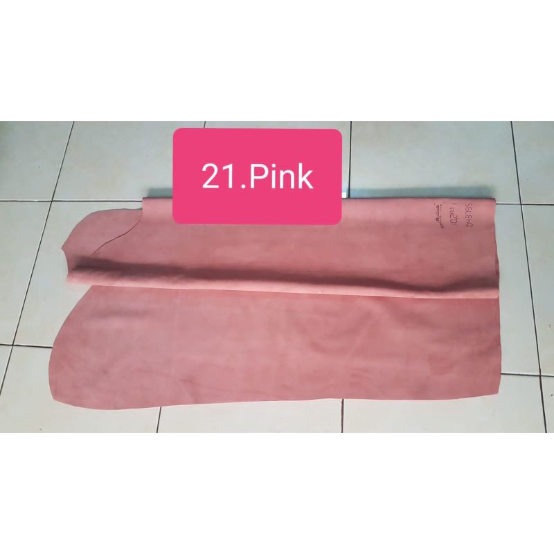 Jual Kulit Sapi asli suede Bahan tas jenis suede warna pink | Shopee ...