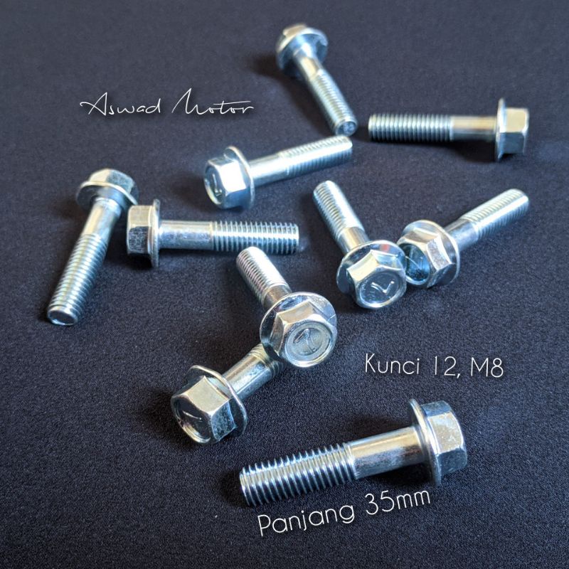 Jual Baut Gantungan Knalpot Universal K12 M8x35mm / Baut 12 M8 Panjang ...