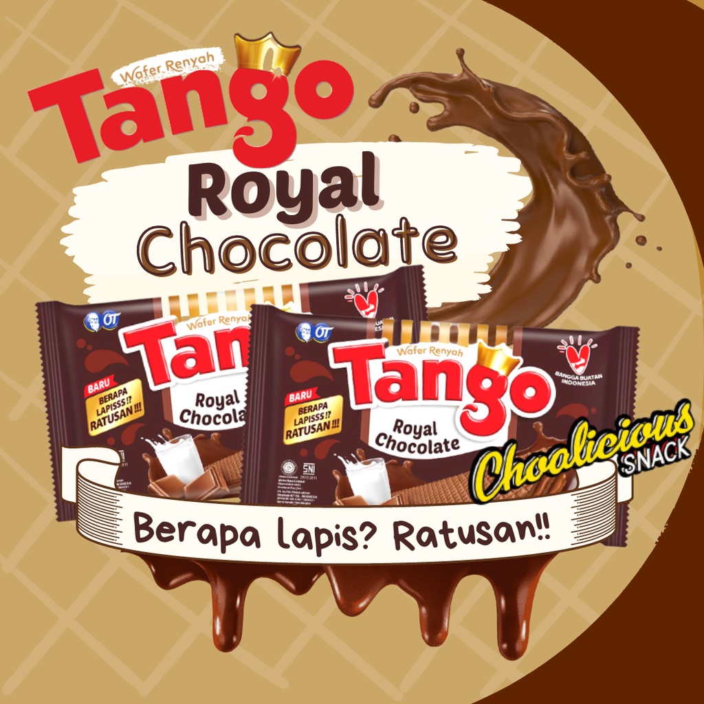 Jual WAFER TANGO Royal Chocolate Coklat Wafer Renyah 47 gram | Shopee ...
