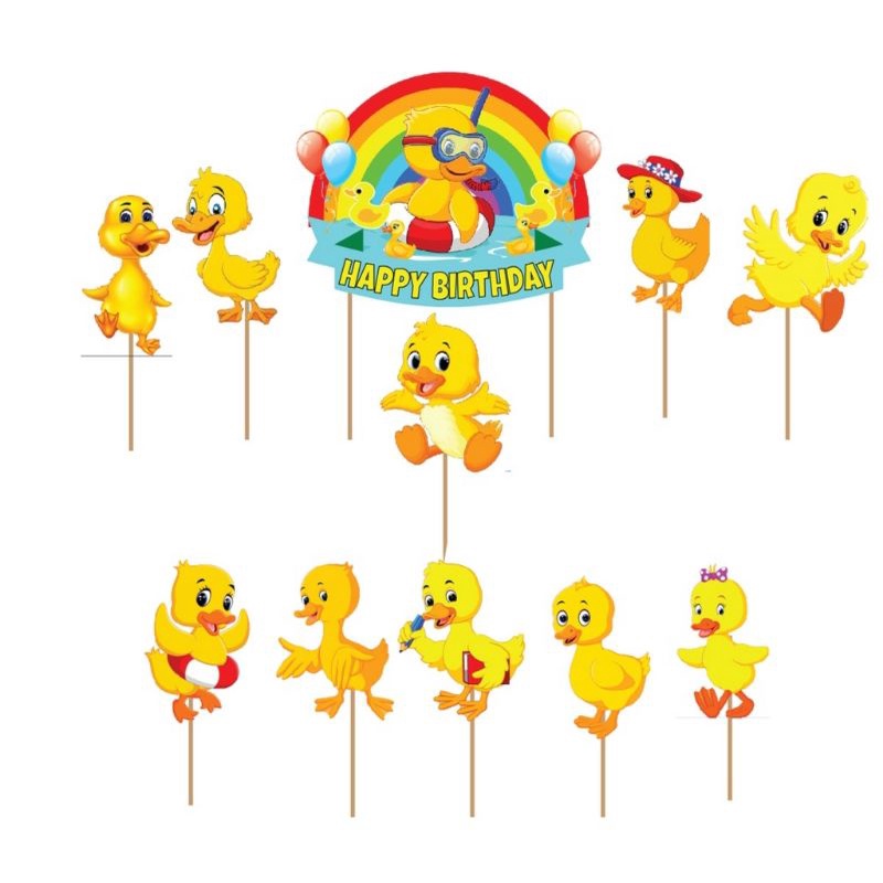 Jual 1 set topper hiasan tusukkan kue cake nasi tumpeng happy birthday ...