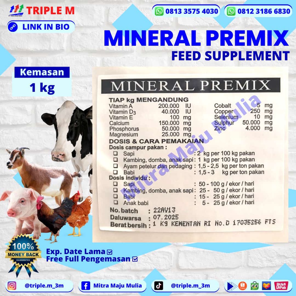 Jual Mineral Premix Untuk Ternak TMC 1Kg dan 2Kg (ORIGINAL PACK ...