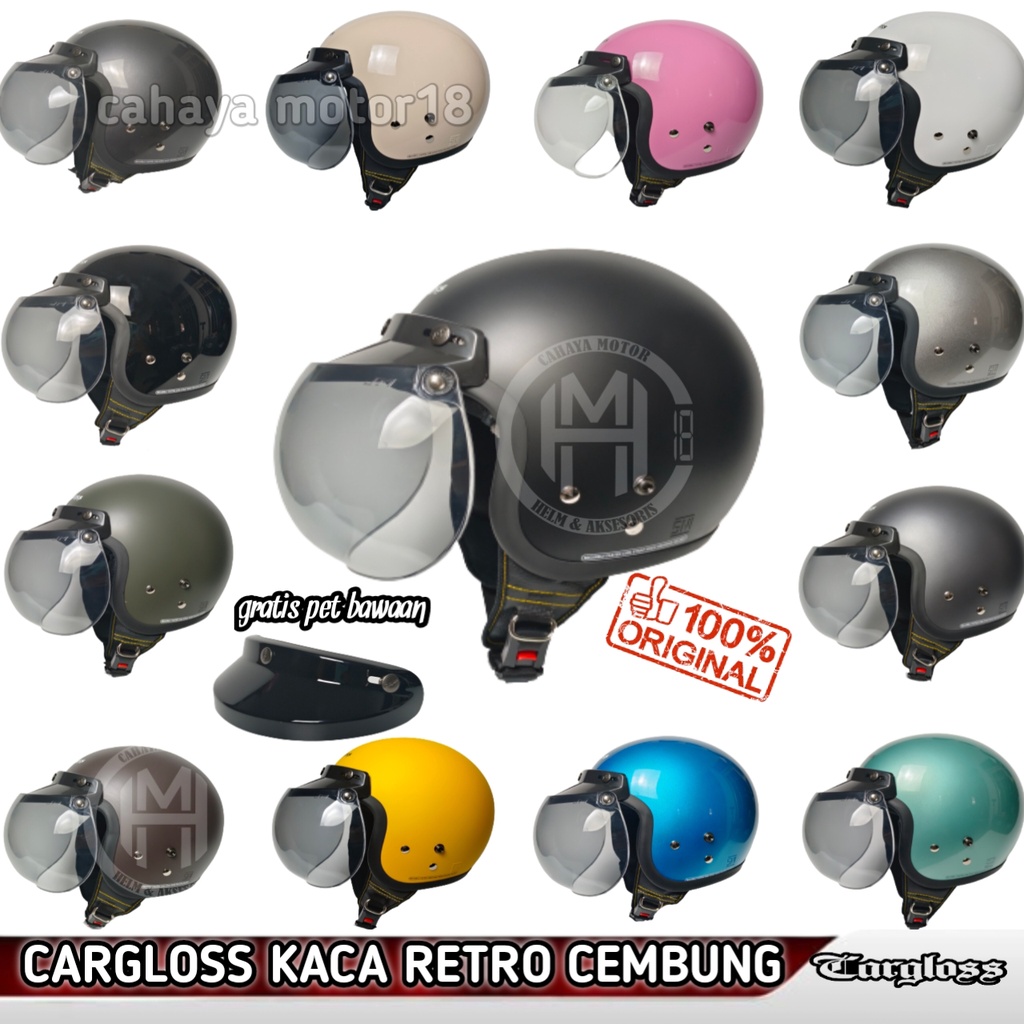 Jual HELM CARGLOSS CFM KACA RETRO CEMBUNG|HALF FACE | Shopee Indonesia
