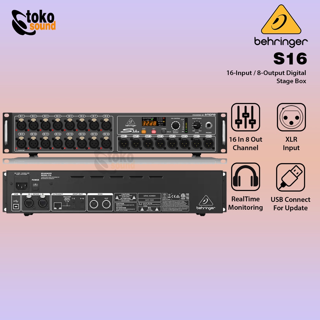 Jual Behringer S16 16-input / 8-output Digital Stage Box | Shopee Indonesia