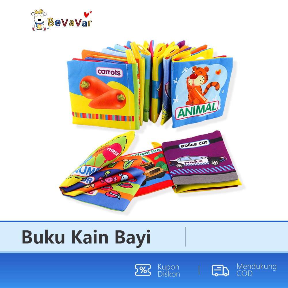 Jual BEVAVAR Buku Kain Edukasi Bayi Buku Bantal Bayi Soft Book Bayi ...
