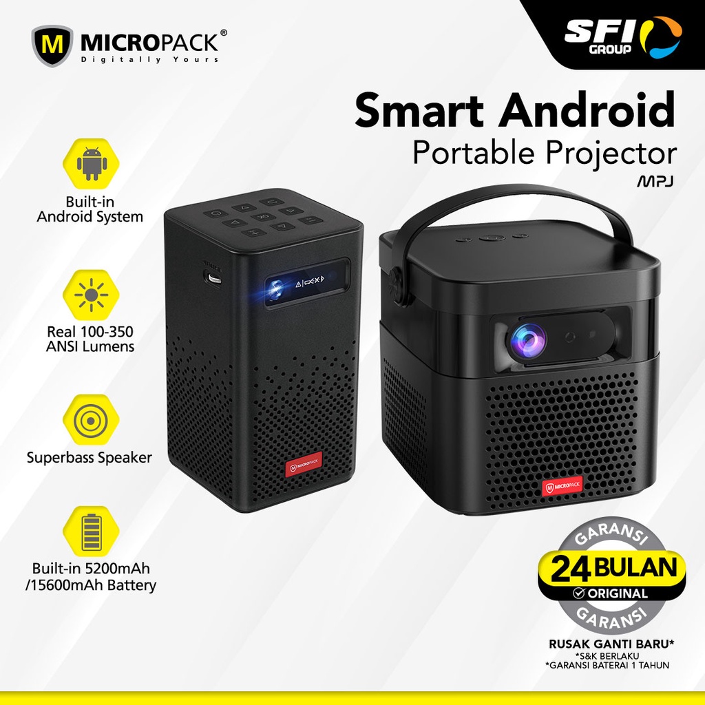 Jual Smart Android Projector Micropack Projector Portable Include