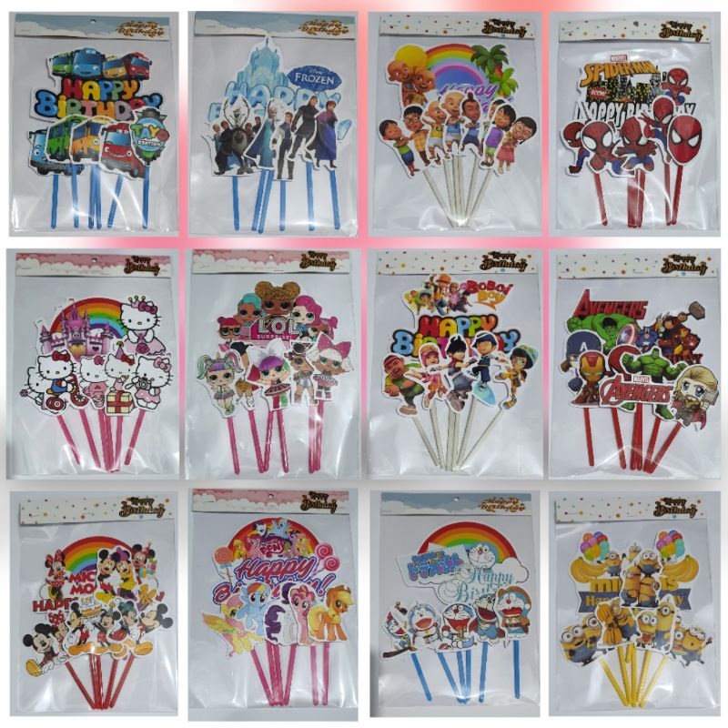 Jual TOPPER KUE KARAKTER / TOPPER KERTAS / CAKE TOPPER / TOOPER ...