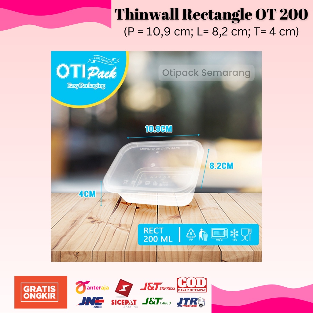 Jual Otipack Thinwall Rectangle Persegi Panjang Food Container ...