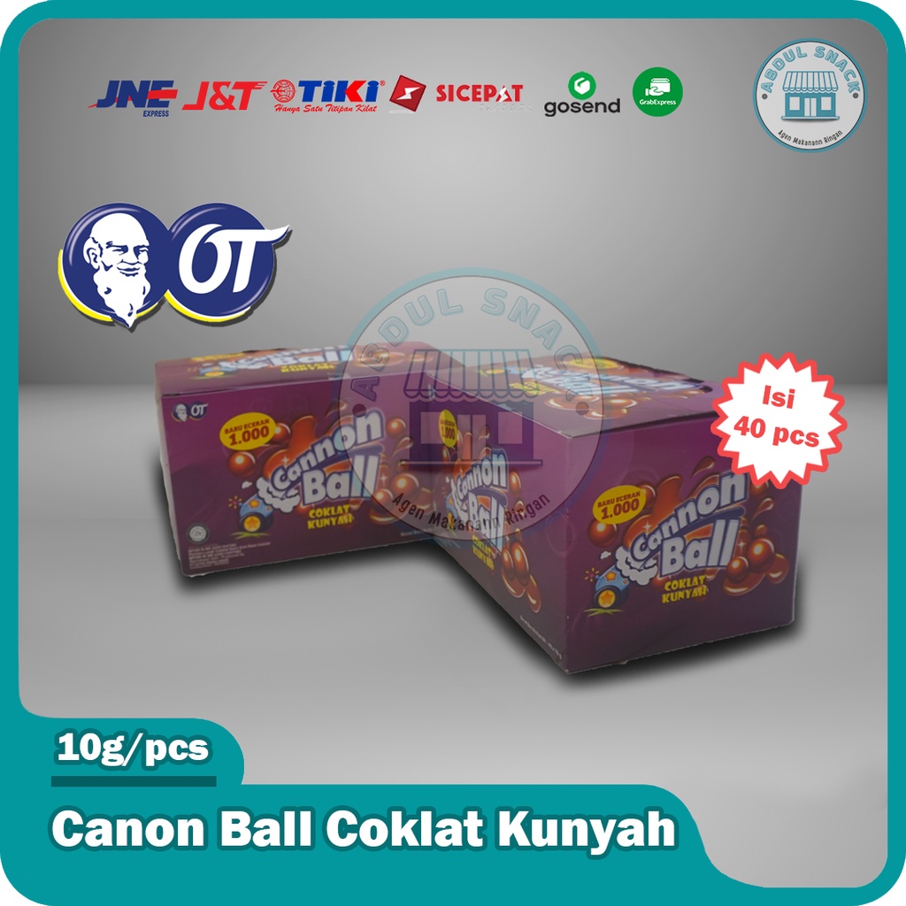 Jual (BARU) Canon Ball Coklat Kunyah Cannon Ball 1 Box 10gram x 40 pcs ...