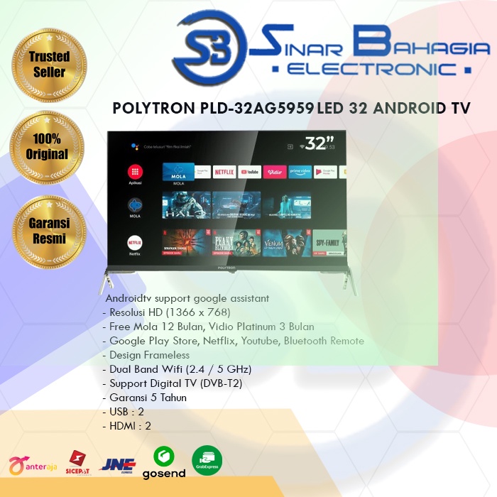 Jual POLYTRON PLD-32AG5959 LED 32 ANDROID TV (NEW) (KHUSUS BANDUNG) | Shopee Indonesia