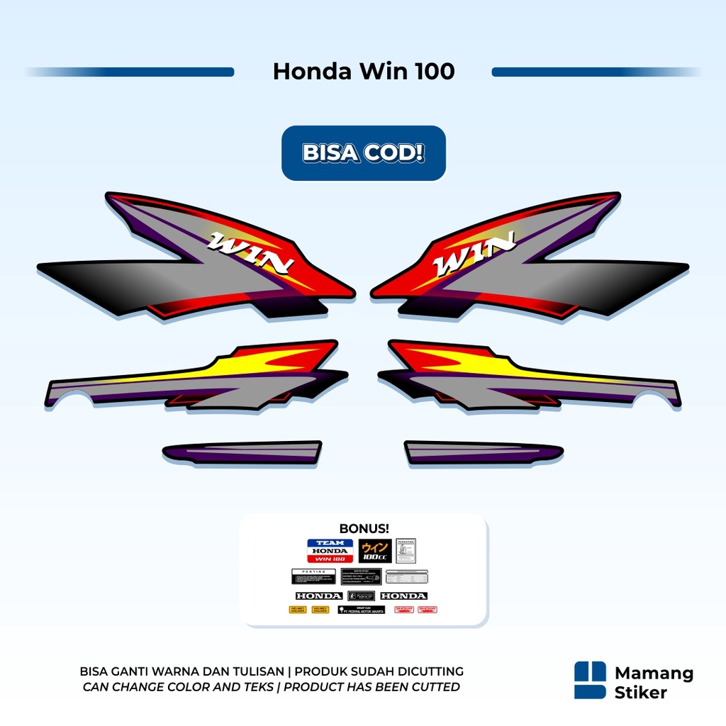 Jual Striping Honda Win 100 Original (33) Variasi Traill Treill Trill ...