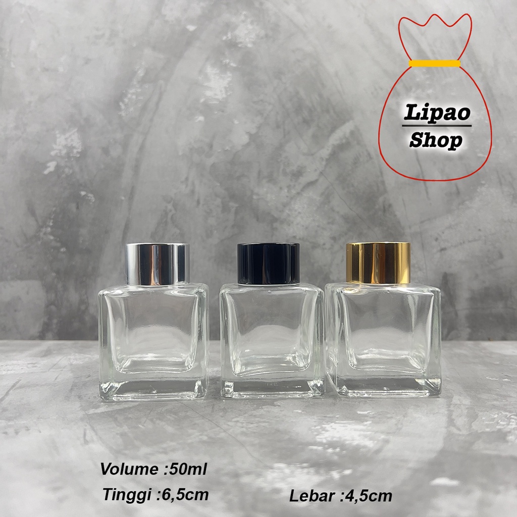 Jual Botol Reed Diffuser Transparan 50ml Kaca KOTAK TEBAL ...