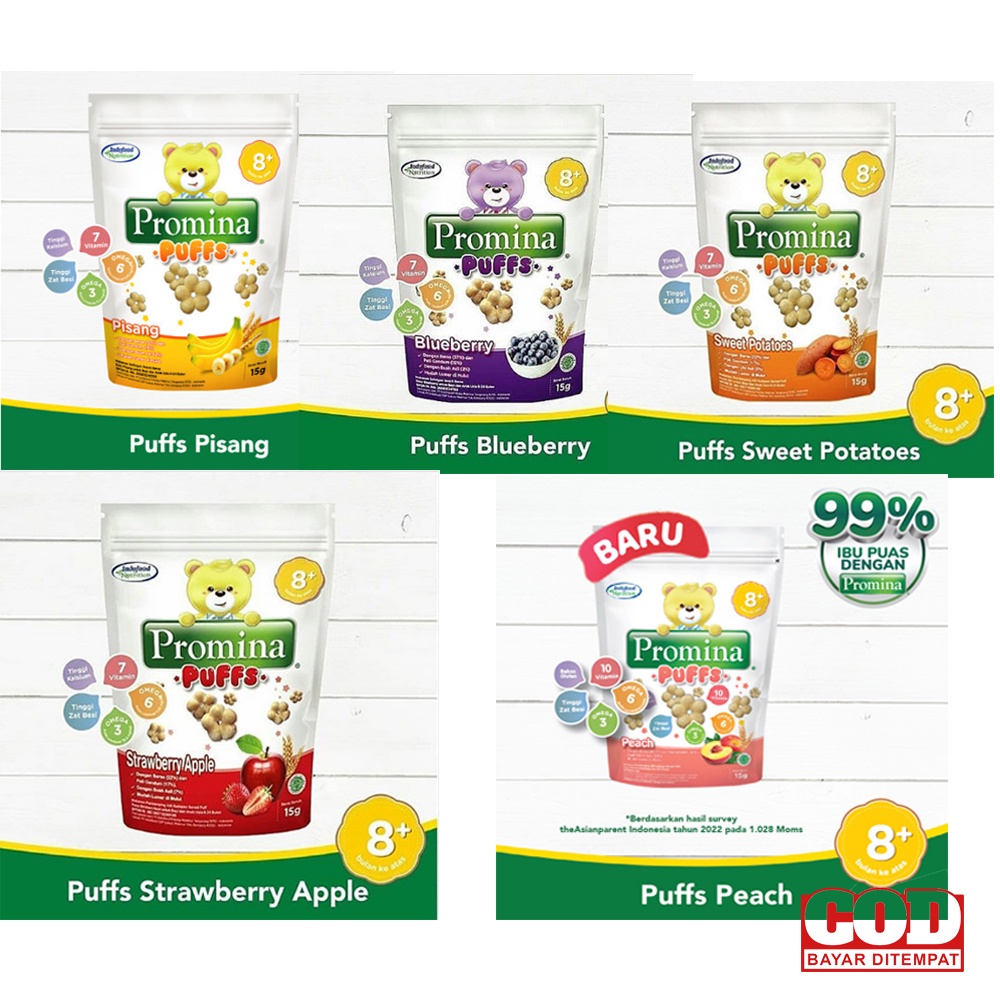 Jual Promina Puff Cemilan Snack Anak Bayi 15gr untuk usia 8 m+ | Shopee ...