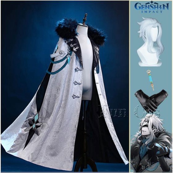 Jual Game Genshin Impact Il Dottore The Doctor Cosplay Costume Wig ...