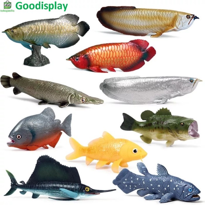 Jual Aneka Mainan Miniatur Hewan Ikan Animal Fish Arwana Coelacanth ...
