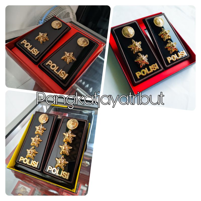 Jual Pangkat Pdh Polisi KOMPOL AKBP KOMBES Mika Kilap List Bordir ...