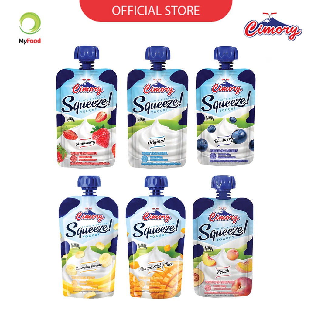 Jual Cimory Yogurt Squeeze 120 ml Blueberry/Strawberry/Original/Peach ...