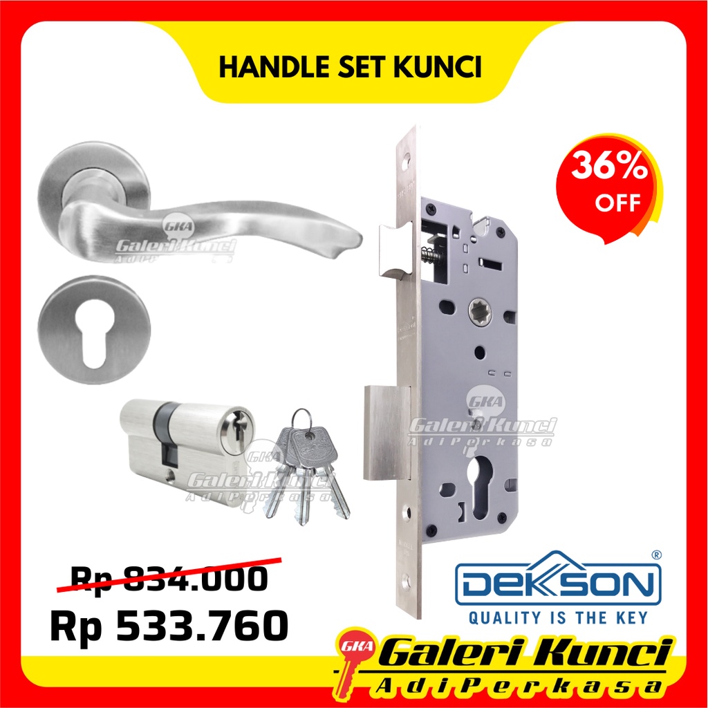 Jual Handle Pintu Set DEKKSON LHTR 0826 SS Paket Gagang Kunci Pintu ...