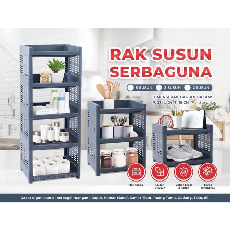Jual Rak Susun 5 | Rak Plastik Susun | Rak Serbaguna 5 susun | Rak ...