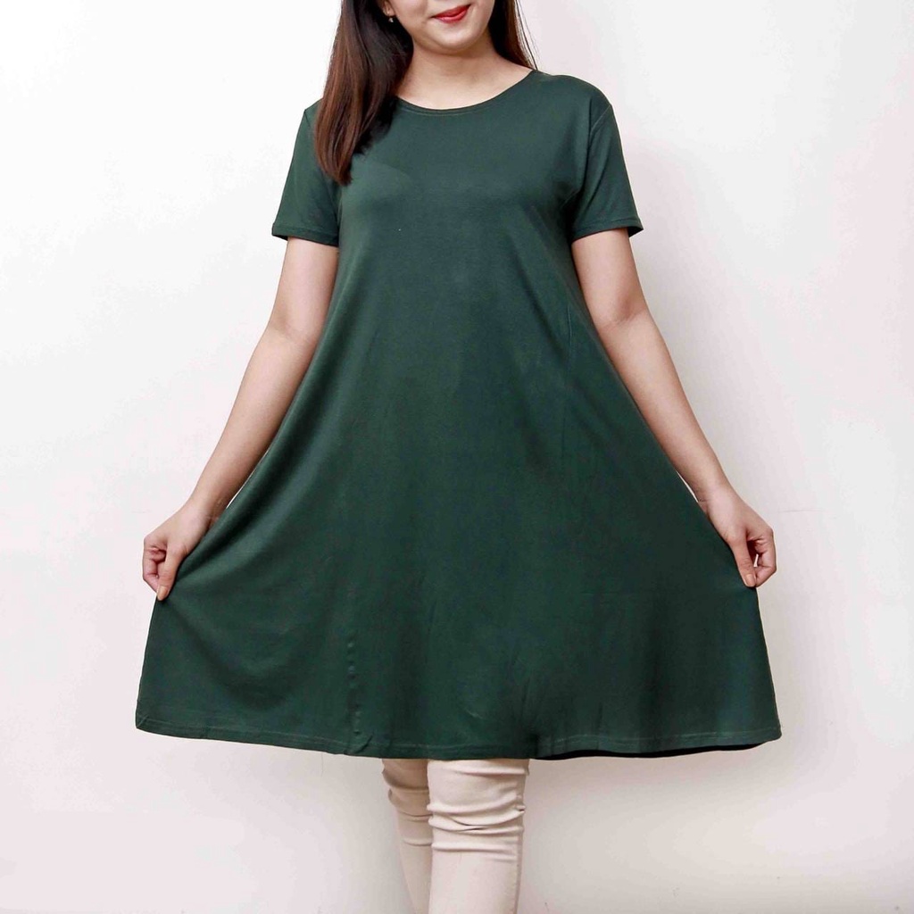 Jual Dress Tangan Pendek LD 110cm Model Pinggul Lebar 130cm | Shopee ...