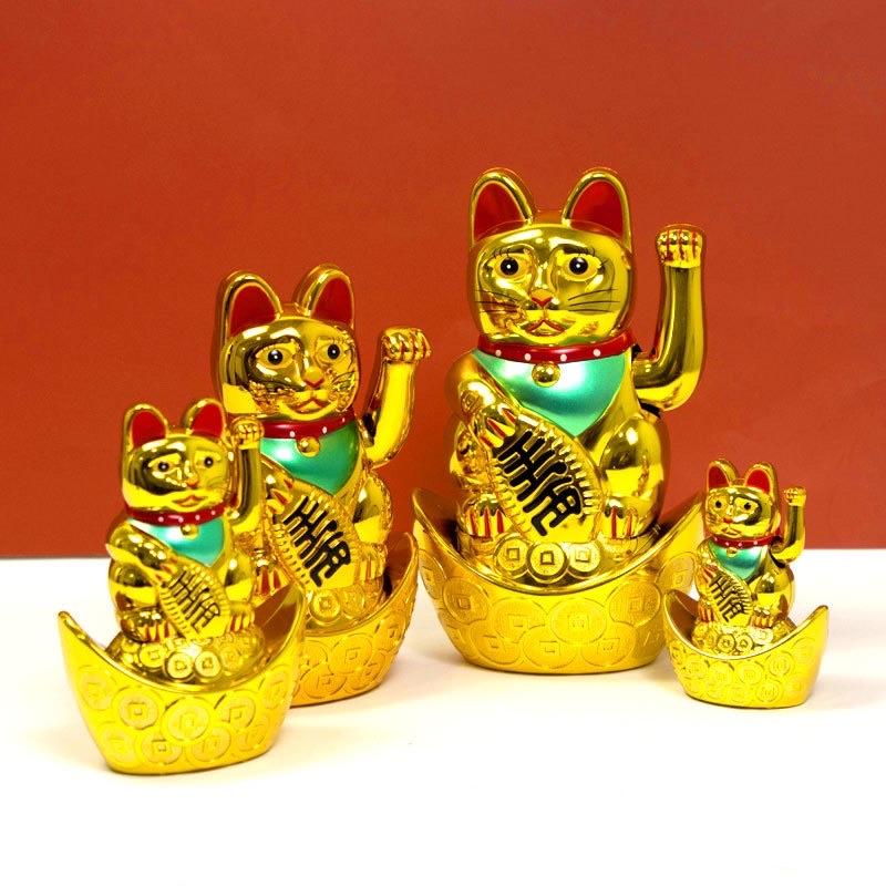 Jual Kucing Hoki Yen bao | Koin Emas Patung Boneka Kucing Hoki Rejeki ...