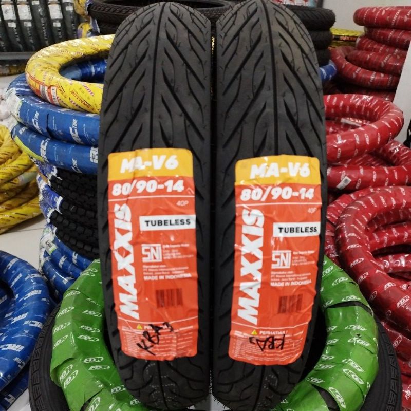Jual BAN MAXXIS 80/90-14 DAN 90/90-14 MA-V6 ORIGINAL 100% TUBLES (free pentil) | Shopee Indonesia