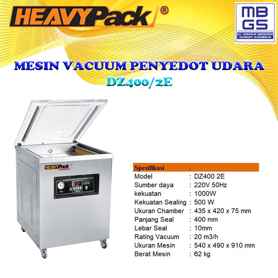 Jual MESIN VACUUM SEALER - HAMPA UDARA - DZ400 - DZ 400 - DZ-400/2E ...