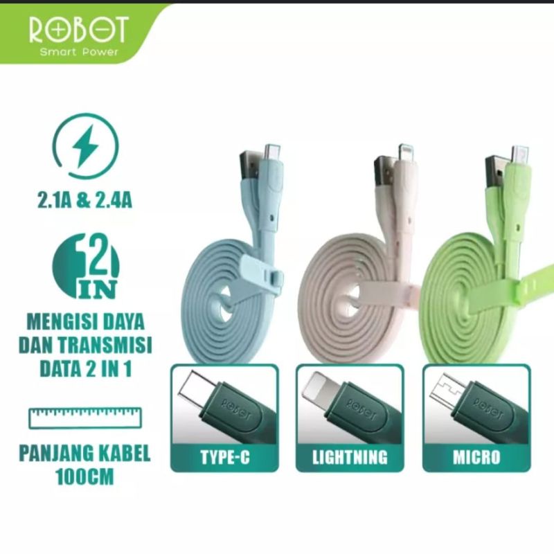 Jual Kabel data ROBOT Fast charging TIPE C& Micro | Shopee Indonesia