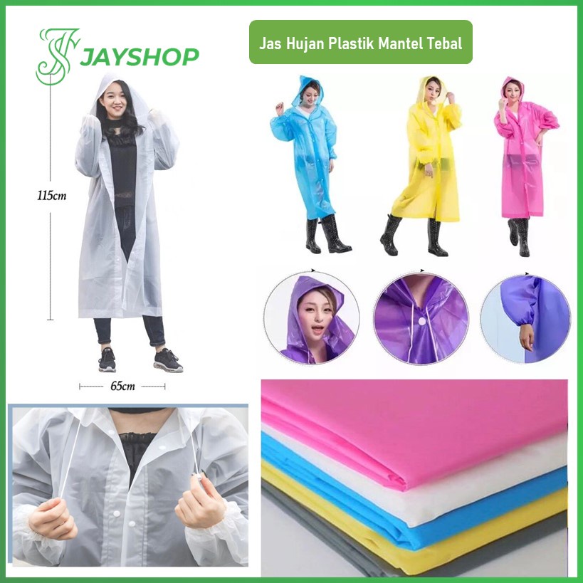 Jual Jas Hujan Tebal Model Poncho Waterproof Bahan EVA Semi Transparan Anti Air | Shopee Indonesia