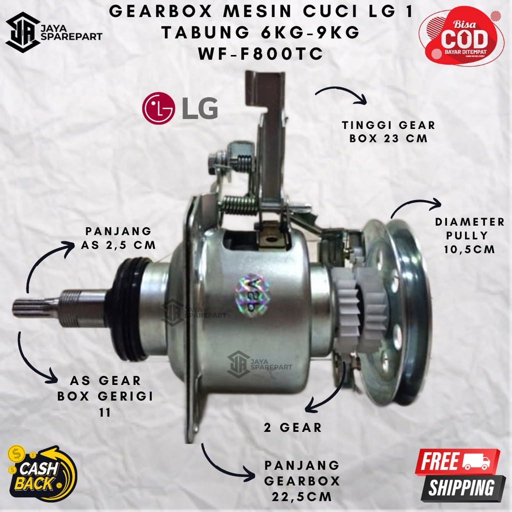 Jual WF-F800TC GEAR BOX MESIN CUCI LG 1 TABUNG 6KG-9KG | GEARBOX ...