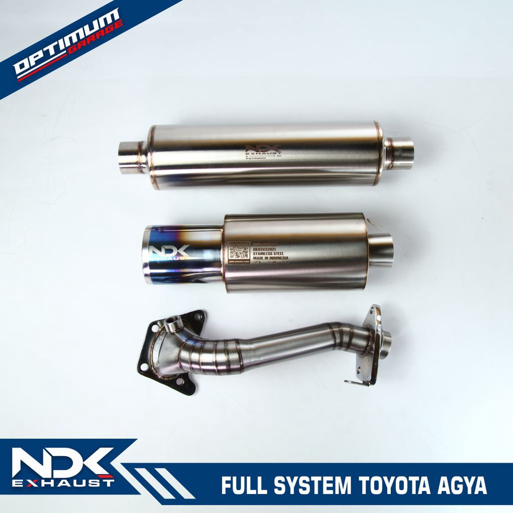 Jual FULL SISTEM KNALPOT MOBIL NDK EXHAUST MUFFLER DK-03V3 RESONATOR DRAG DOWNPIPE MOBIL AYLA ...