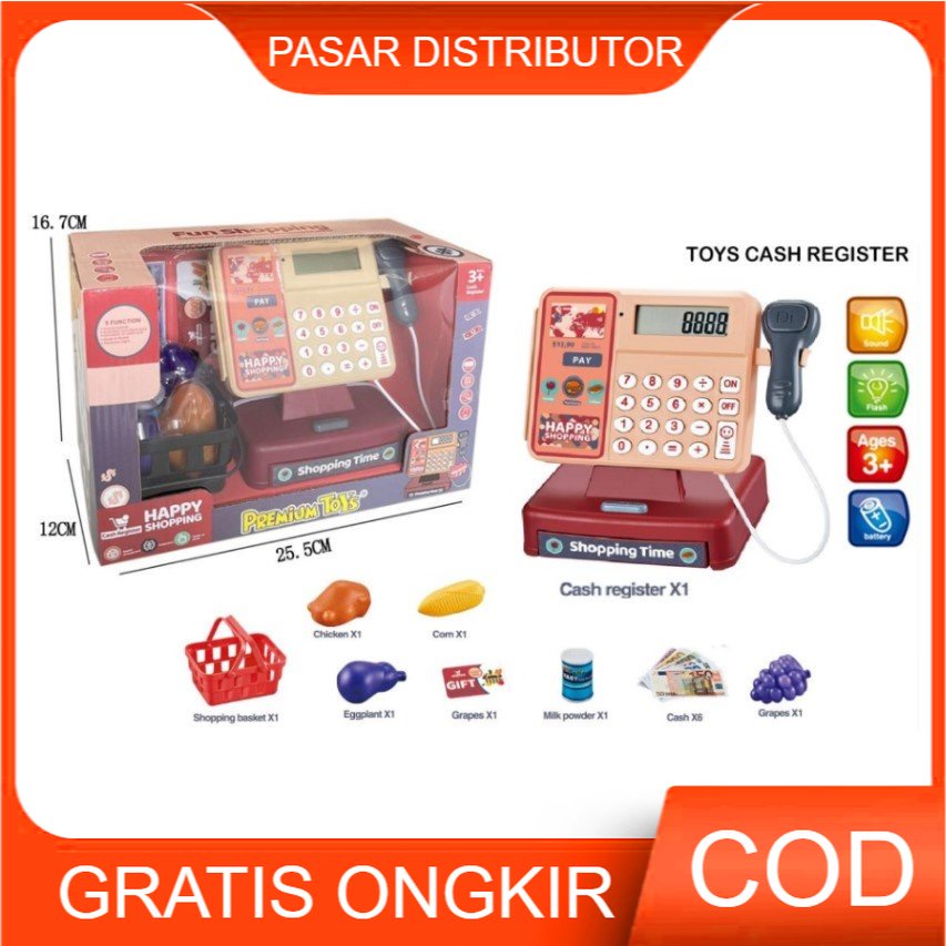 Jual Mainan Anak HAPPY SHOPPING CASH REGISTER Cashier Machine Mesin ...
