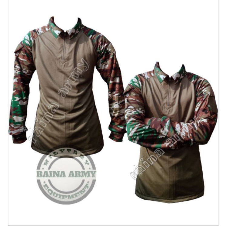 Jual kaos bdu dryfit kaos tactical bdu jersey dryfit t-shirt lengan panjang hijau loreng ...