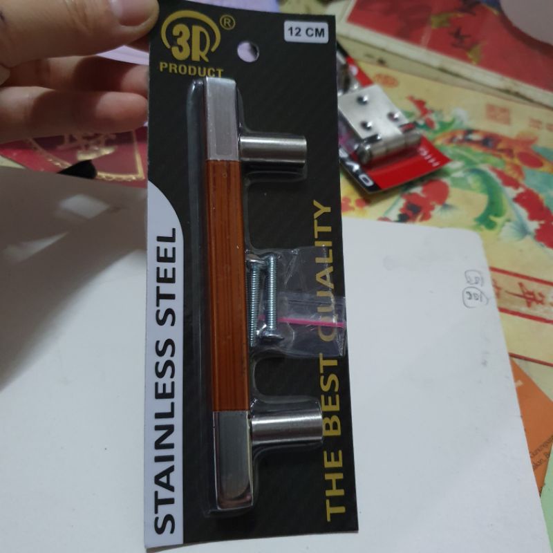 Jual pegangan handle handel laci lemari stainless steel kayu 12cm ...