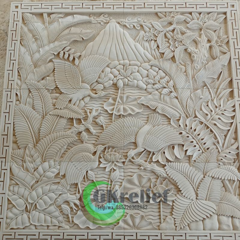 Jual relief ukir batu paras motif pemandangan alam | Shopee Indonesia