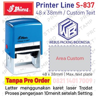 Jual Stempel Shiny S837 / S-837 Otomatis Self Ink Custom Text 48 x 38 ...