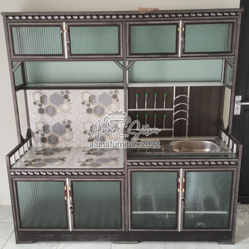 Jual RAK DAPUR Kitchen Set Mini Kaca/Stainless/Aluminium | Shopee Indonesia