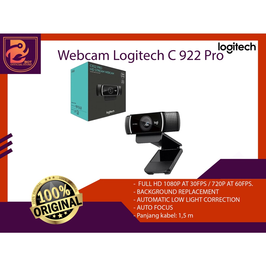 Jual LOGITECH WEBCAM C922 PRO / WEBCAM C 922 PRO STEAM HD 1080P ...
