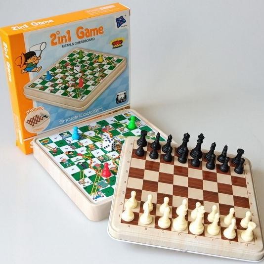 Jual Board Game 2in1 Catur Magnet Ular Tangga Box Kaleng Metal | Shopee ...