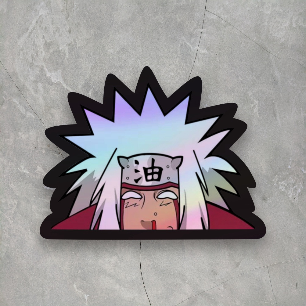 Jual Sticker Hologram Anime Naruto Karakter Jiraiya Sticker case Hp ...