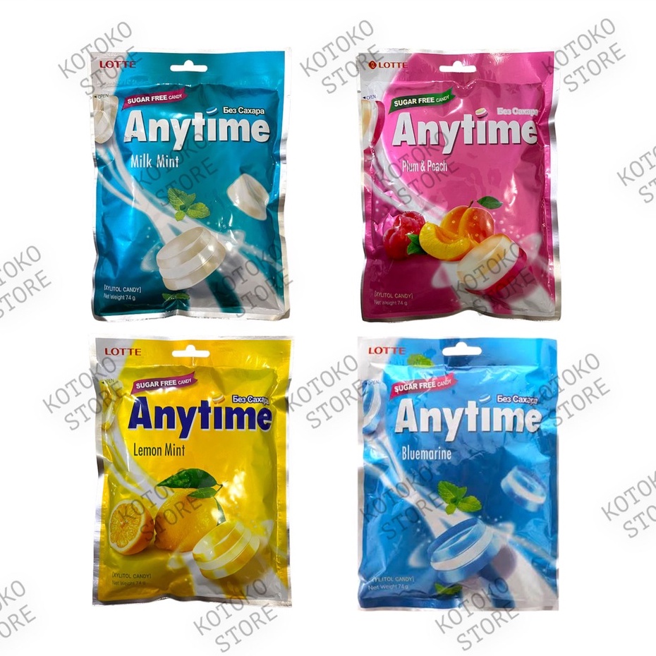 Jual Permen Lotte Anytime Lemon Mint Milk Peach Plum Bluemarine 74gr ...